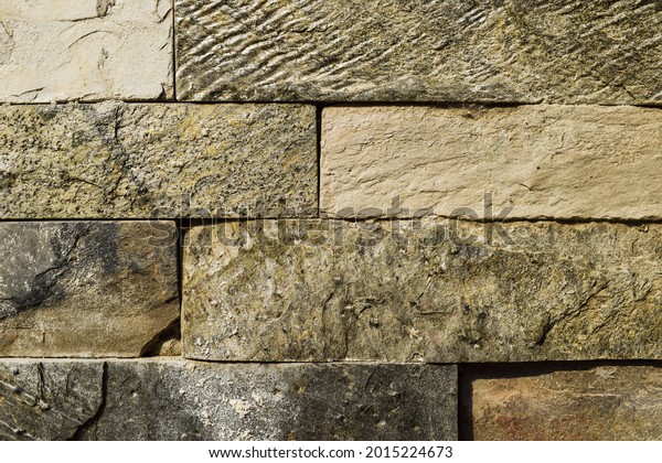 Wall Background Natural Stone Bricks Exterior Stock Photo 2015224673 ...