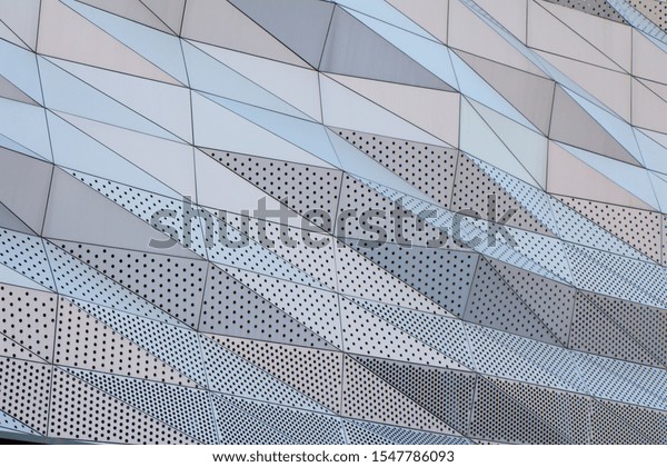 Wall Decorated Triangular Patterns Alternating Punching Stock Photo ...