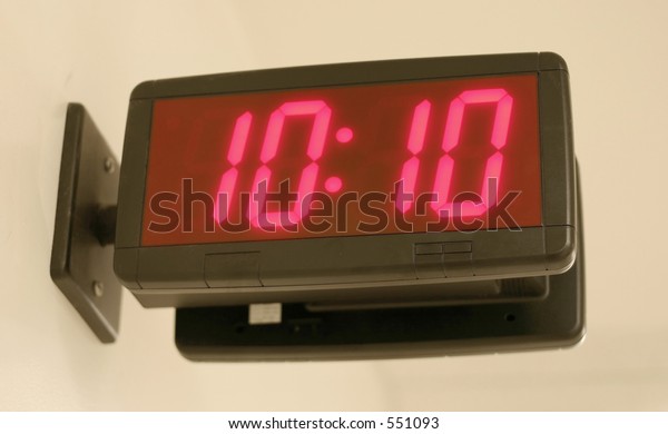 Wall Mounted Digital Clock Displaying 1010 Stock Photo (Edit Now) 551093