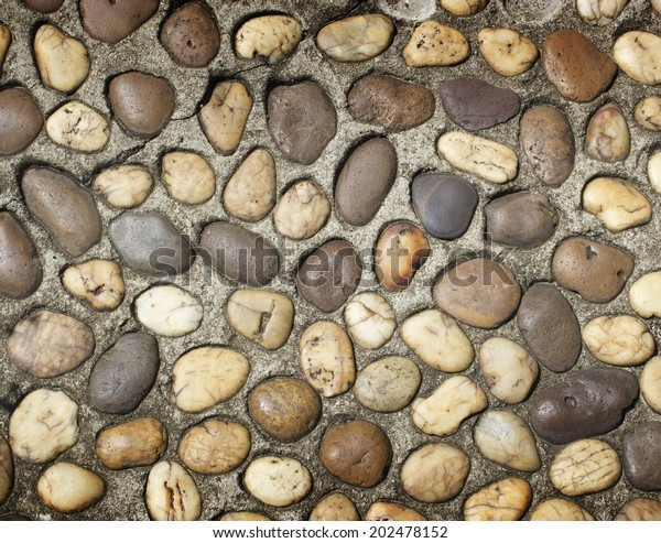 Wall Round Stone Rock Texture Background Stock Photo 202478152 ...