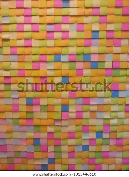 Wallpaper Made Sticky Notes Stock Photo (Edit Now) 1015446610