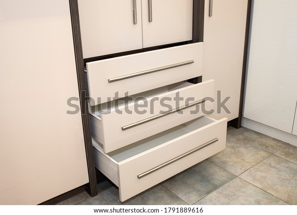 Wardrobe Drawers Slightly Open Example Stock Photo 1791889616 ...