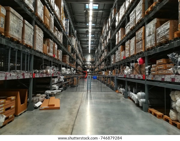 Warehouse Full Boxes Stock Photo (Edit Now) 746879284