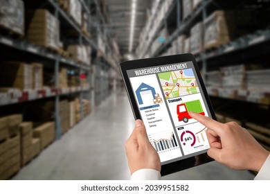 Warehouse Management Innovative Software Computer Real Stock Photo ...