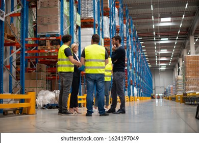 Warehouse Managers Workers Walking Warehouse Stock Photo 1624197049 ...