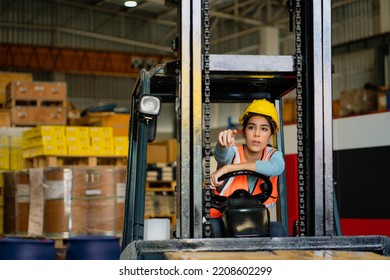 Warehouse Worker Doing Logistics Work Forklift Stock Photo 2208602299 ...