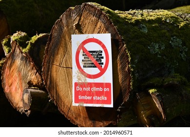 Warning Sign On Stack Logs Stating Stock Photo 2014960571 | Shutterstock