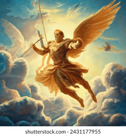 Painting St Michael Archangel Sword Under AI-generated image 2525389369 ...