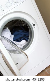 Washing Machine Laundry Inside Top View Stock Photo 379809667 ...