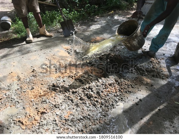 Water Adding Process Make Concrete Mix Stock Photo (Edit Now) 1809516100