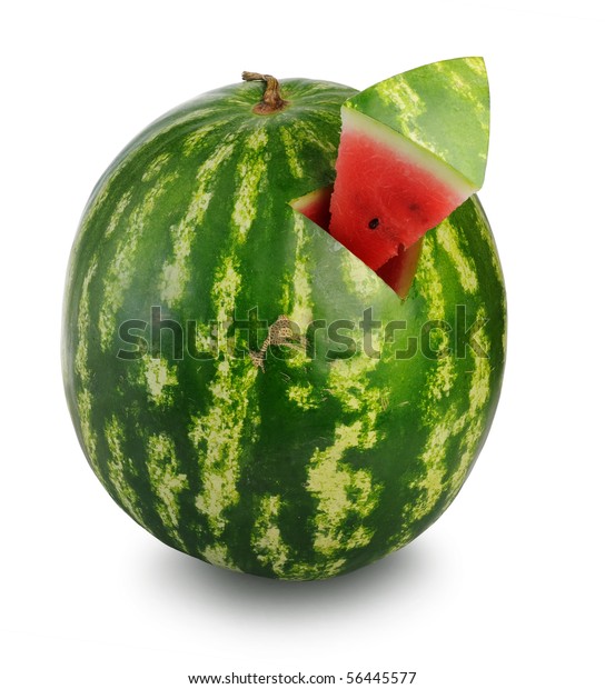 Watermelon Cute Corner On Withe Background Stock Photo 56445577 ...