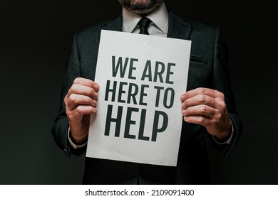 We Here Help Message On Poster Stock Photo 2109091400 | Shutterstock