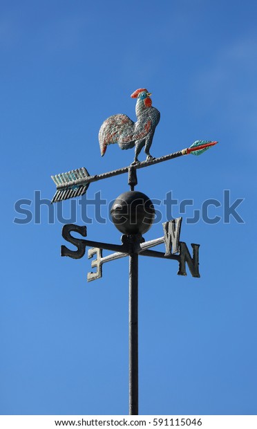 Weather Vane Indicate Wind Direction Rooster Stock Photo 591115046 ...
