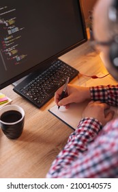 Web Developer Working Home Office Writing Stock Photo 2100140575 ...
