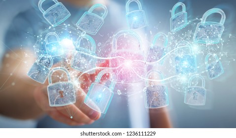 Web Security Protection Interface Used By Stock Photo 1236111229 ...