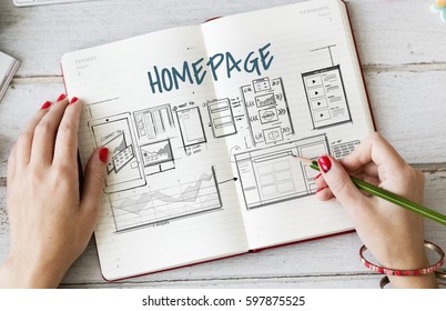 Web Template Layout Draft Sketch Stock Photo 597875525 | Shutterstock