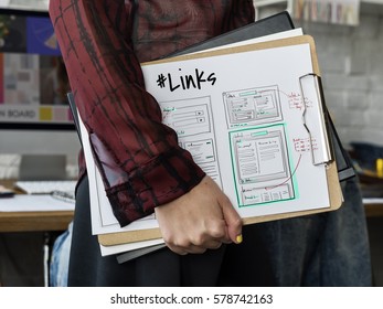Website Development Layout Sketch Drawing Stock Photo 578742163 ...
