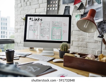 Website Development Layout Sketch Drawing Stock Photo (Edit Now) 594578654
