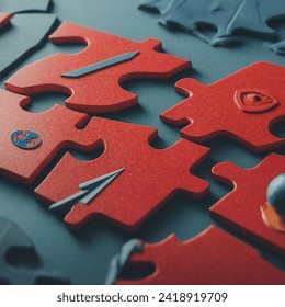 Website Header Completed Puzzle Interlocked Thick AI-generated image ...