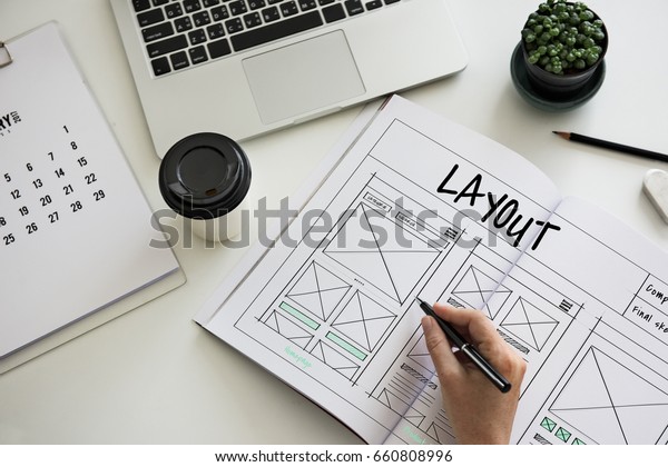 Website Template Sketch Layout Idea Stock Photo 660808996 | Shutterstock