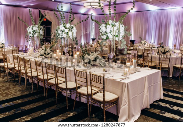 Wedding Dinner Table Decor Indian Reception Stock Photo (Edit Now ...