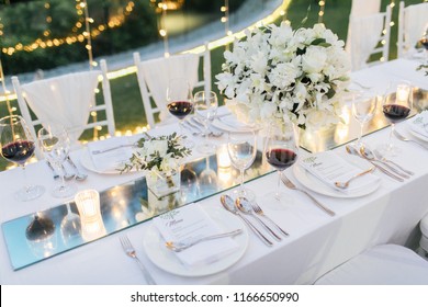 Wedding Dinner Table Setup Stock Photo 1166650990 | Shutterstock