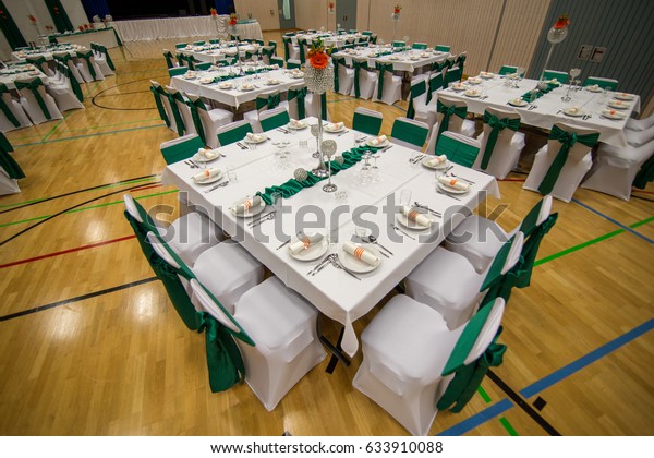 Wedding Event Reception Table Inside Basketball Stock Photo (Edit Now ...