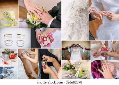 Wedding Theme Collage Composed Different Details Stock Photo 326682878 ...