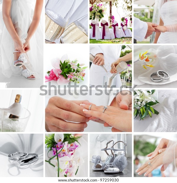 Wedding Theme Collage Composed Different Images Stock Photo 97259030 ...