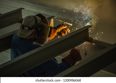 Welder On Steel Structure Highrise Construction Stock Photo 1480304 ...