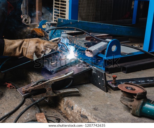 Welder Welding Workpiece Stock Photo 1207742635 | Shutterstock