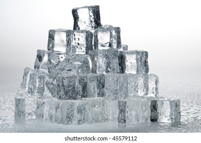 Wet Ice Cubes Objects Over Water Stock Photo (Edit Now) 45579112