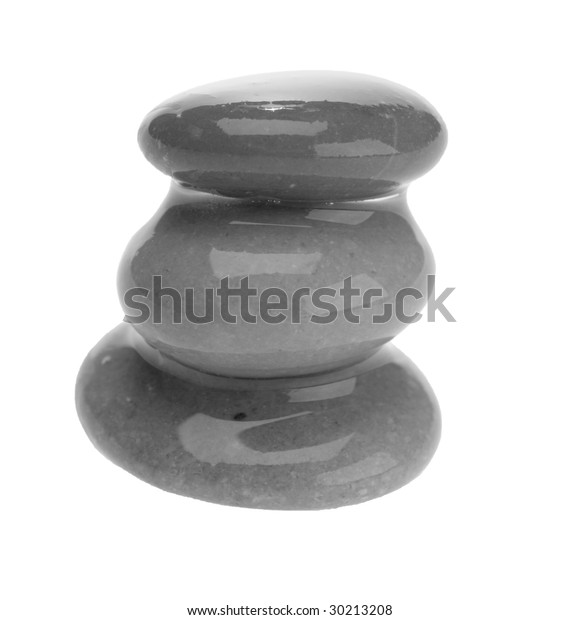 Wet Round Flat Stone Background Isolated Stock Photo 30213208 ...