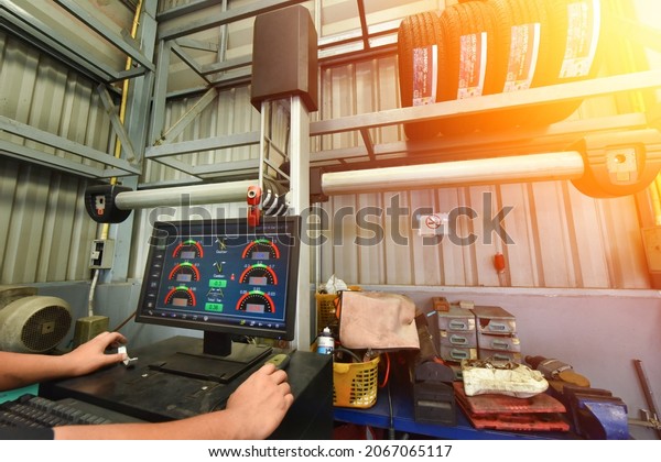 Wheel Alignment Sensor Technical Inspection Car Stock Photo 2067065117 ...