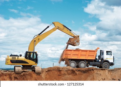 Wheel Loader Excavator Machine Loading Dumper库存照片127125314 | Shutterstock