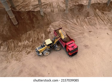 Wheel Loader Load Sand Dump Truck Stock Photo 2157039085 | Shutterstock
