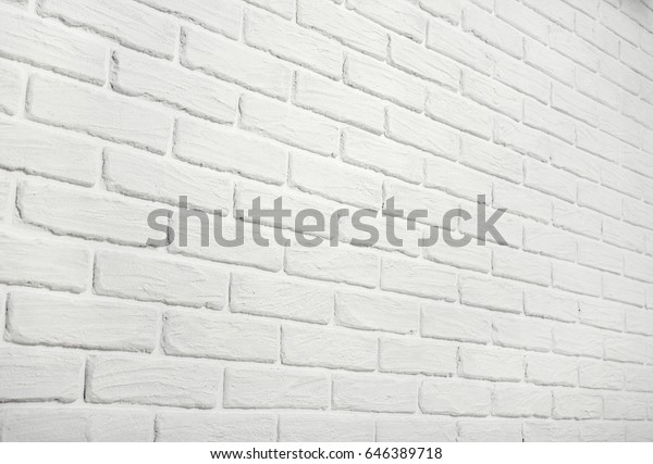 White Brick Wall Angle View Abstract Stock Photo 646389718 | Shutterstock