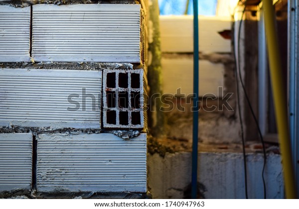 White Brick Wall One Inverted Cables Stock Photo 1740947963 | Shutterstock