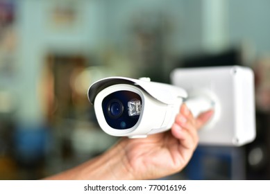 White Cctv Camera Security Hand Stock Photo 770016196 | Shutterstock