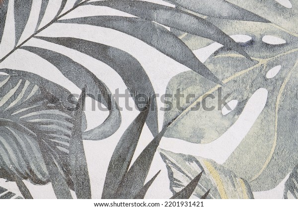 White Ceramic Tiles Leaf Patterns Closeup Stock Photo 2201931421 ...