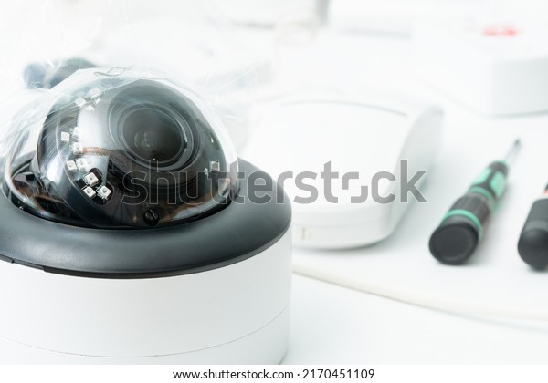 White Dome Security Camera Home Security Stock Photo 2170451109 ...