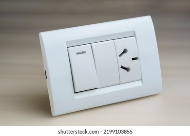 White Electrical Outlets Switch Key On Stock Photo 2199103855 ...