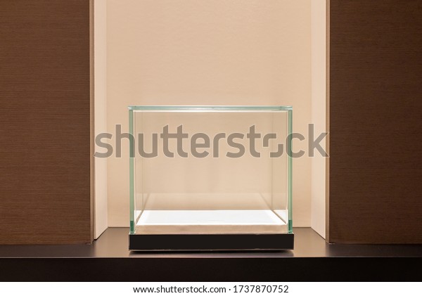 White Empty Window Display On Wooden Stock Photo 1737870752 | Shutterstock