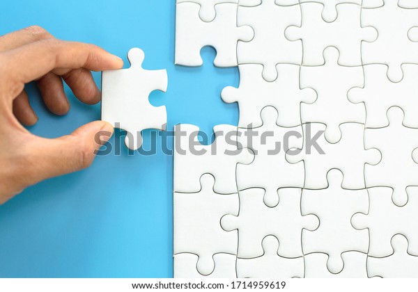 White Jigsaw Hands Correct Solution Teamwork Stock Photo (Edit Now ...
