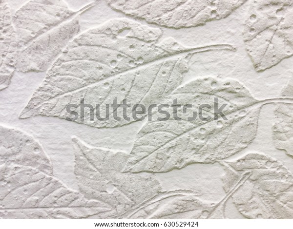 White Leaf Pattern Wall Seamless Stock Photo (Edit Now) 630529424