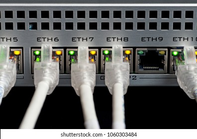 White Network Cables Connected Switch Empty Stock Photo 1060303484 ...