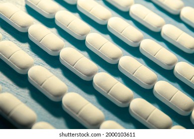 White Oblong Tablets Matte Surface Lying Stock Photo 2000103611 ...