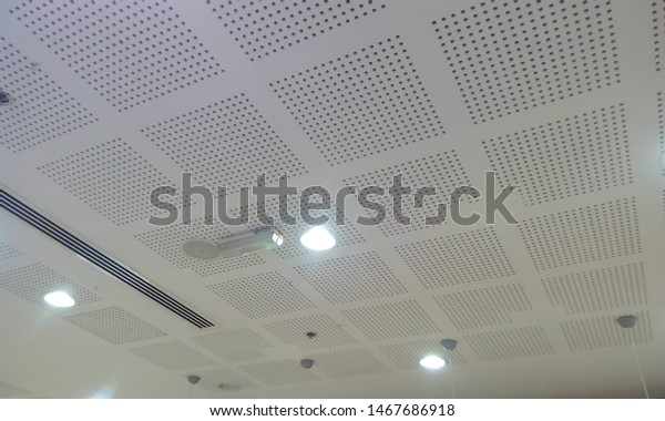 White Perforated Grid False Ceiling Stock Photo (Edit Now) 1467686918