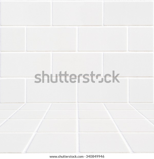 White Rectangle Bricks Background White Mosaic Stock Photo 340849946 ...