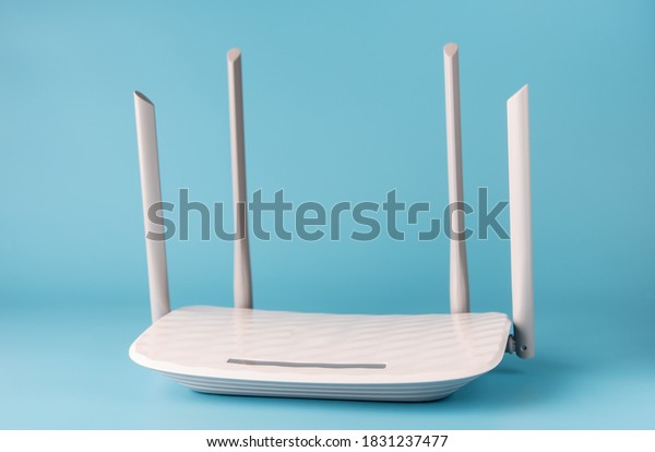 White Router On Blue Background Stock Photo 1831237477 | Shutterstock